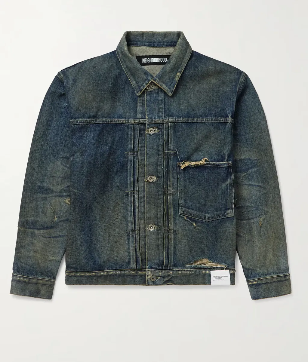 네이버후드 세비지 타입원 디스트레스드 데님 자켓 NEIGHBORHOOD Savage Type-1 Distressed Denim ...