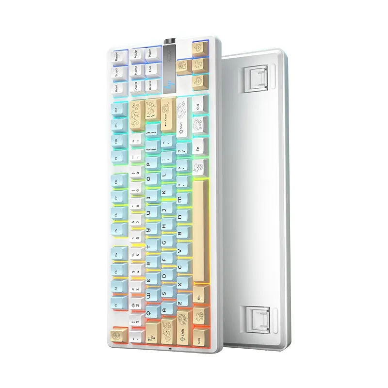 [카이화 아이스크림축]HP GT87 기계식 키보드 측면각인 3모드 핫스왑 게이밍 전용 사무용 키보드 블루옐로우 | 상품 상세 | 크로켓