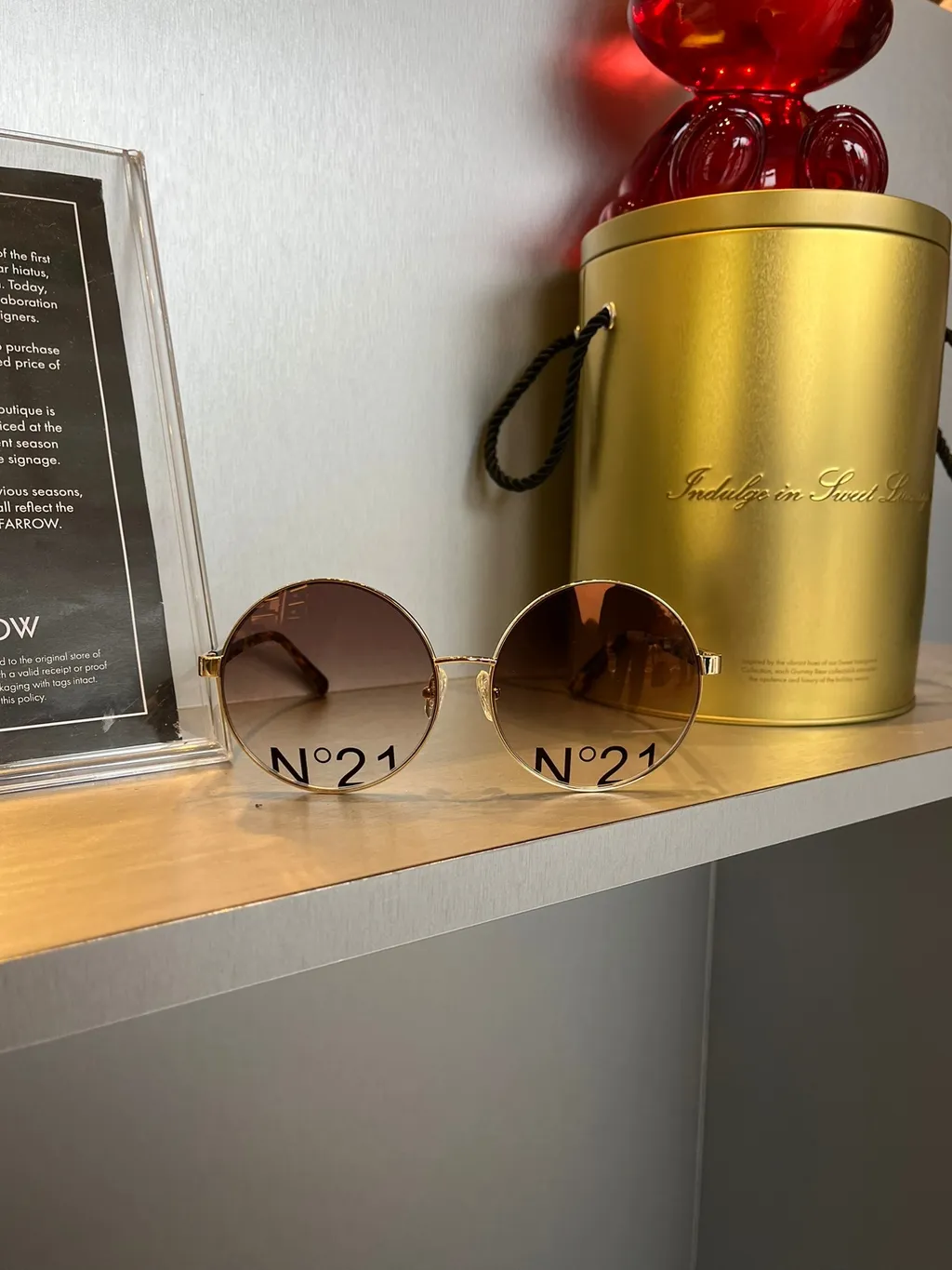 린다 패로우 X N21 누메로 벤투노 로고 라운드 쉐입 선글라스 N21 S42 C2 [수량확보] | 크로켓