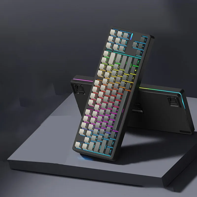 RICCKS RS8 기계식 키보드 게임용 키보드 텐키리스 87키 사무용 4000mAh Gasket구조 블랙측각 태극축 | 상품 상세 | 크로켓