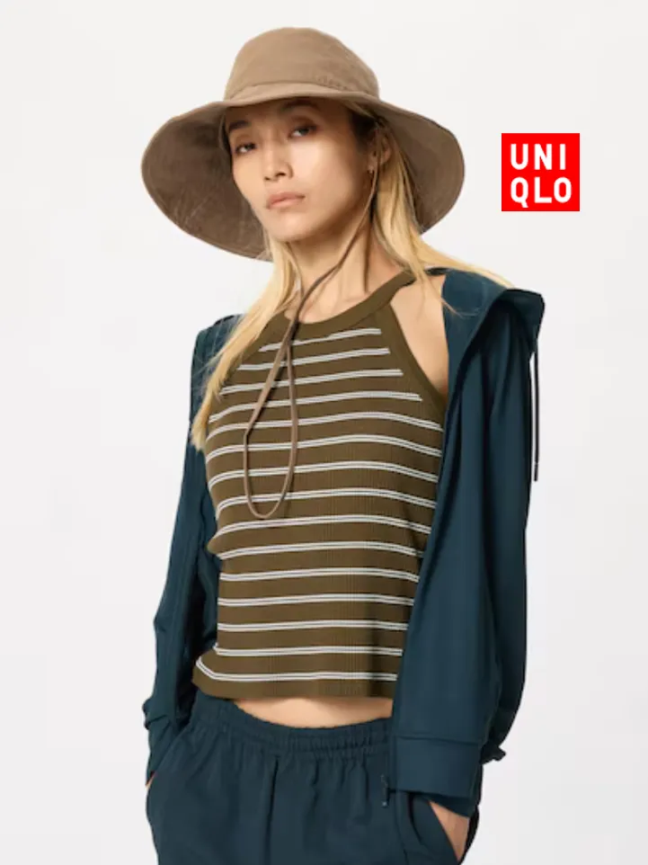 일본 유니클로 남여공용 조정 가능한 UV 컷 와이드 브림 모자 475178 | Croket