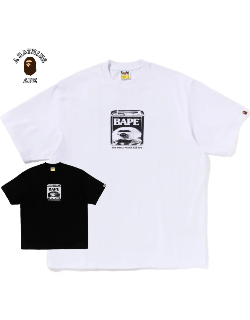 베이프 CAN FOOD BAPE LOGO RELAXED FIT TEE 캔 푸드 로고 반팔 티셔츠 1L80110336 | 상품 ...