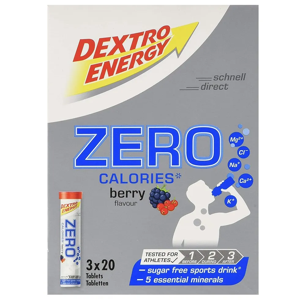 덱스트로 에너지 타블릿 20정 3개입 베리 Dextro Energy Zero Calories Berry, 3 x 20 (240g ...