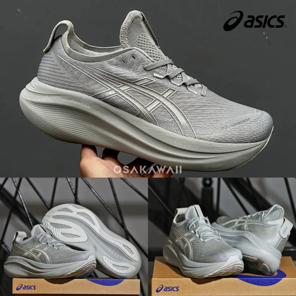 아식스 젤 님버스 27 스탠다드 런닝화 마라톤화 남성 그레이 1011B958 020 | 크로켓