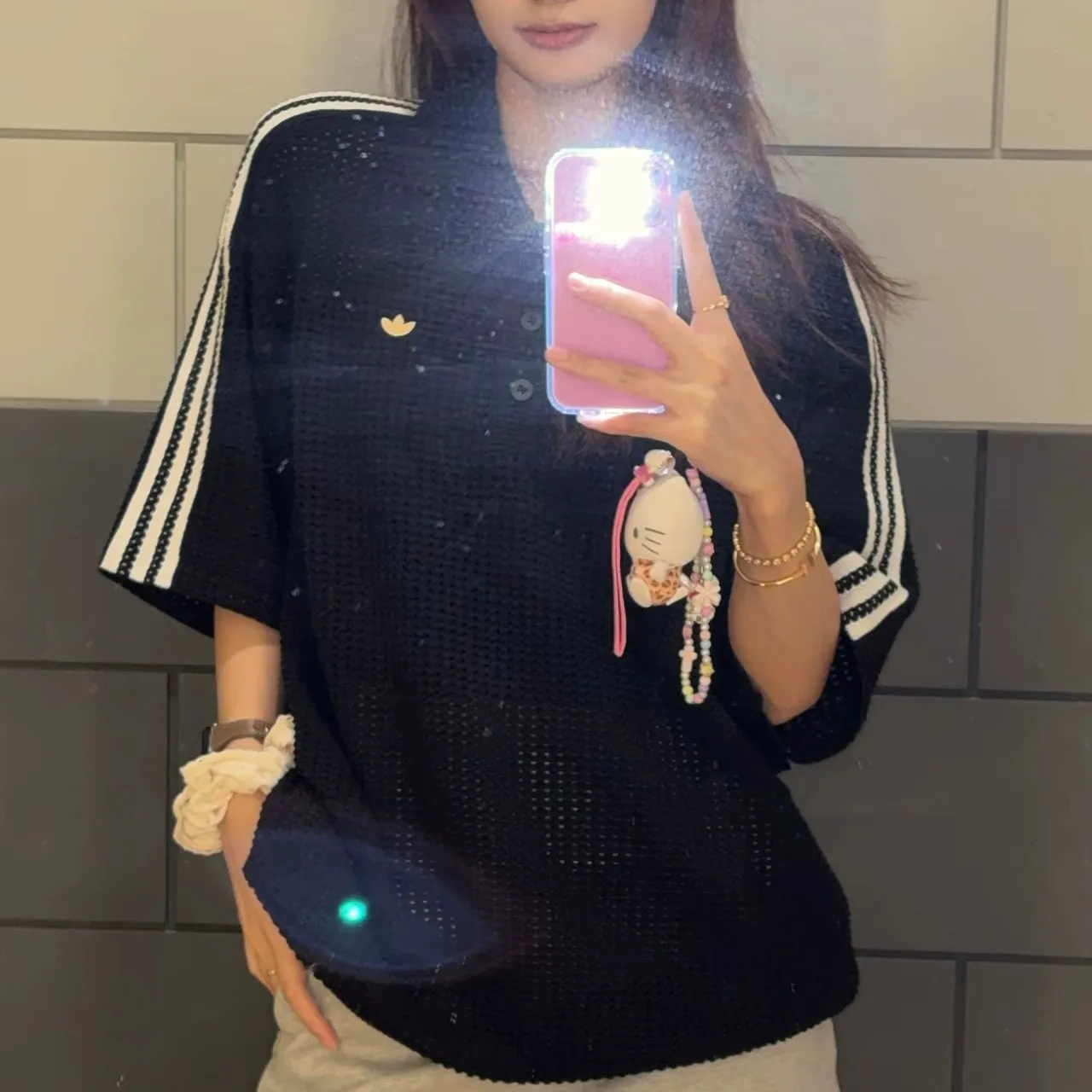 아디다스 오리지널스 CROCHET POLO 니트 와플 반팔티셔츠 공용 KE5815 | 크로켓
