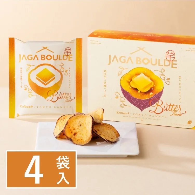 Calbee+ 가루비+ X TOKYO BANANA 도쿄바나나 별주 구운 고구마칩 숙성고구마 발효버터맛 4봉입 x 3상자세트 일본 ...