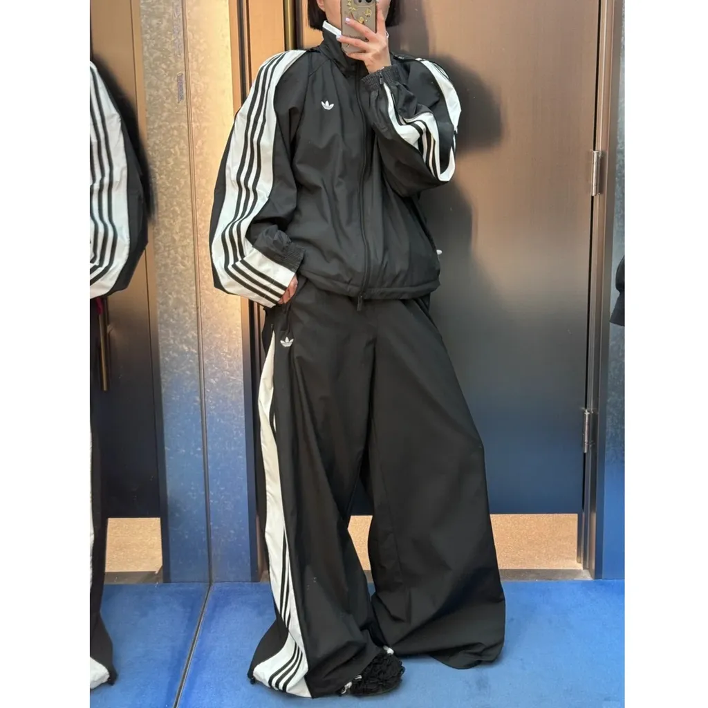 [무배 최저가! / 빠른출고] 아디다스 여성 아딜레늄 3 트랙탑 바람막이 루즈핏 자켓 블랙 JX9204 | 크로켓