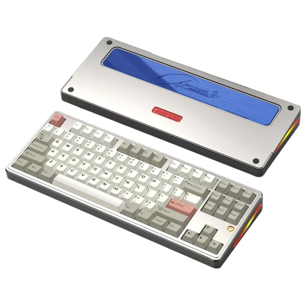 PMO AURORA 80 알루미늄 무선 블루투스 RGB 핫스왑 기계식 키보드 상옵 웜 스모크 실버 | 크로켓