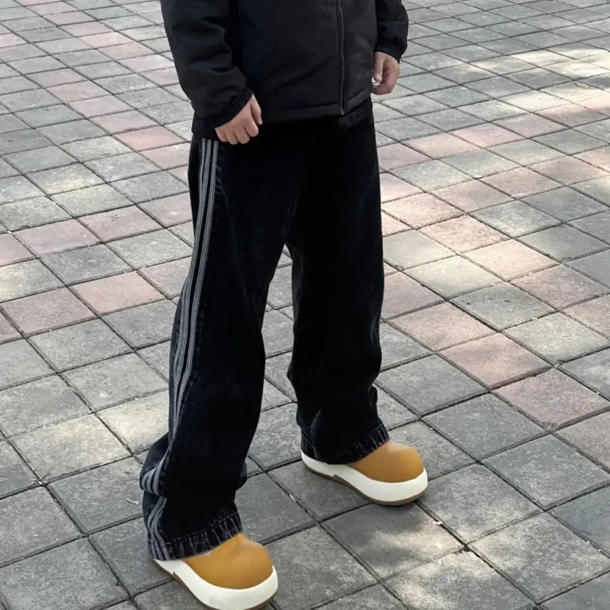 아디다스 오리지널 파이어버드 와이드 데님 흑청 청바지 팬츠 JC6718 | 상품 상세 | 크로켓