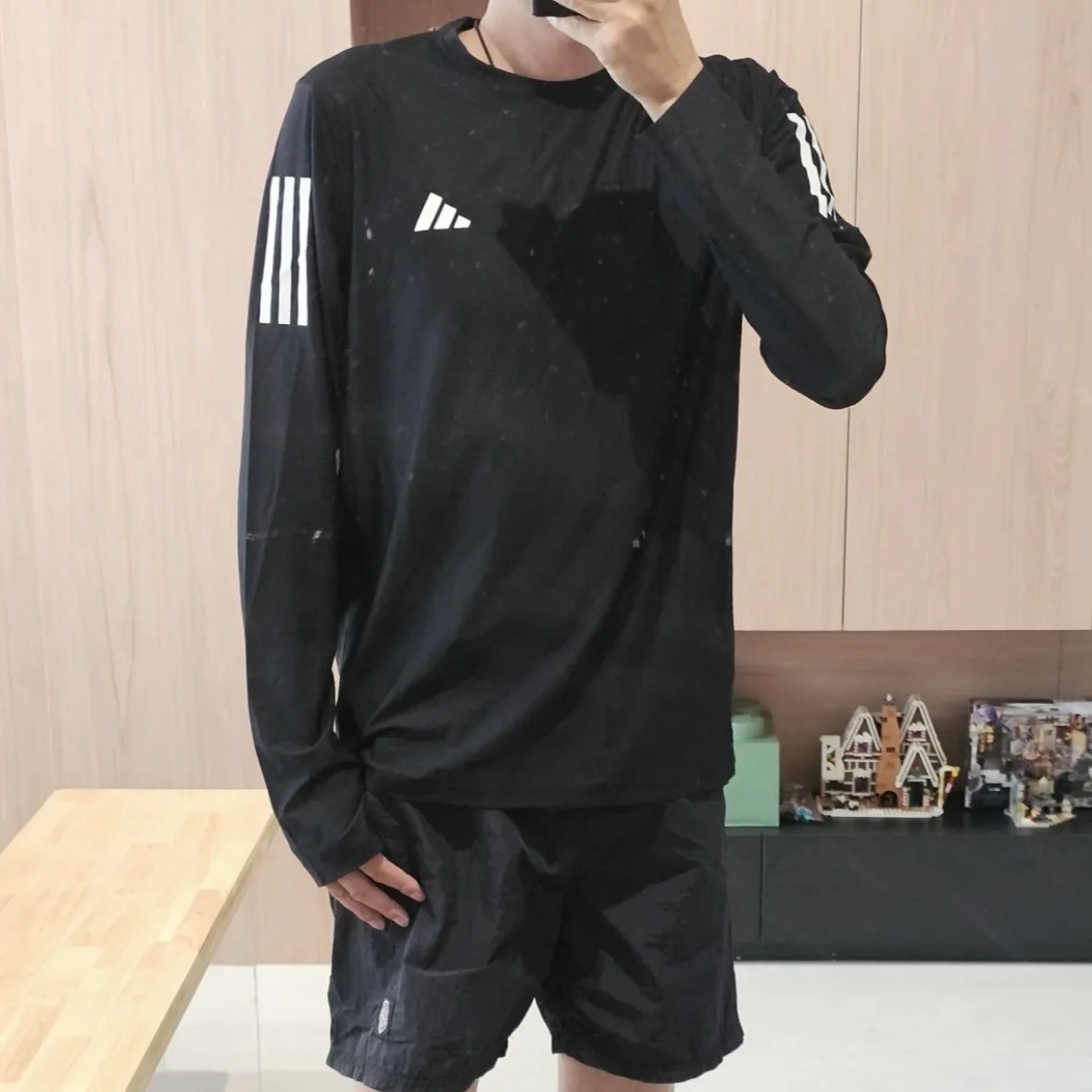 아디다스 오운 더 런 러닝 롱슬리브 긴소매 티셔츠 블랙 IN1486 | 크로켓