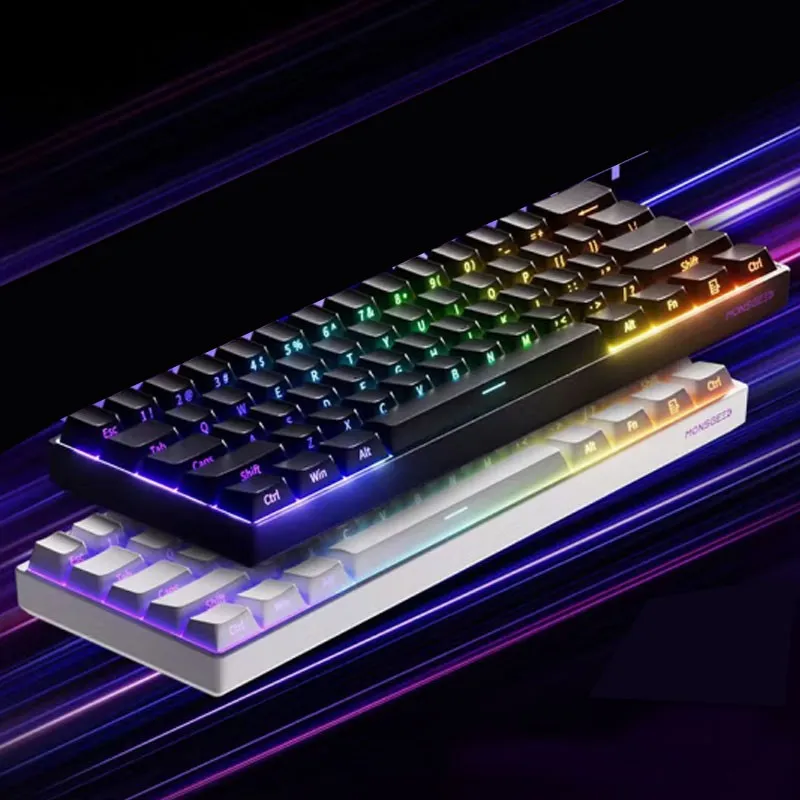 몬스긱 MONSGEEK FUN60 PRO 기계식 키보드 마그네틱축 8K 유선 키보드 화이트 투명그린축 | 크로켓