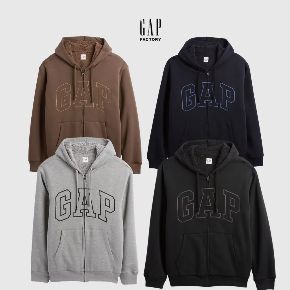 [4 Colors] GAP Sherpa Fleece Men’s Hoodie Zip-Up Sweatshirt | Croket