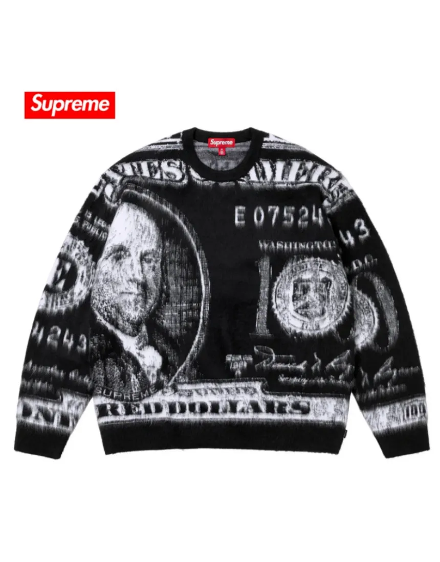 슈프림 Money Sweater 머니 스웨터 블랙 557917 | 크로켓