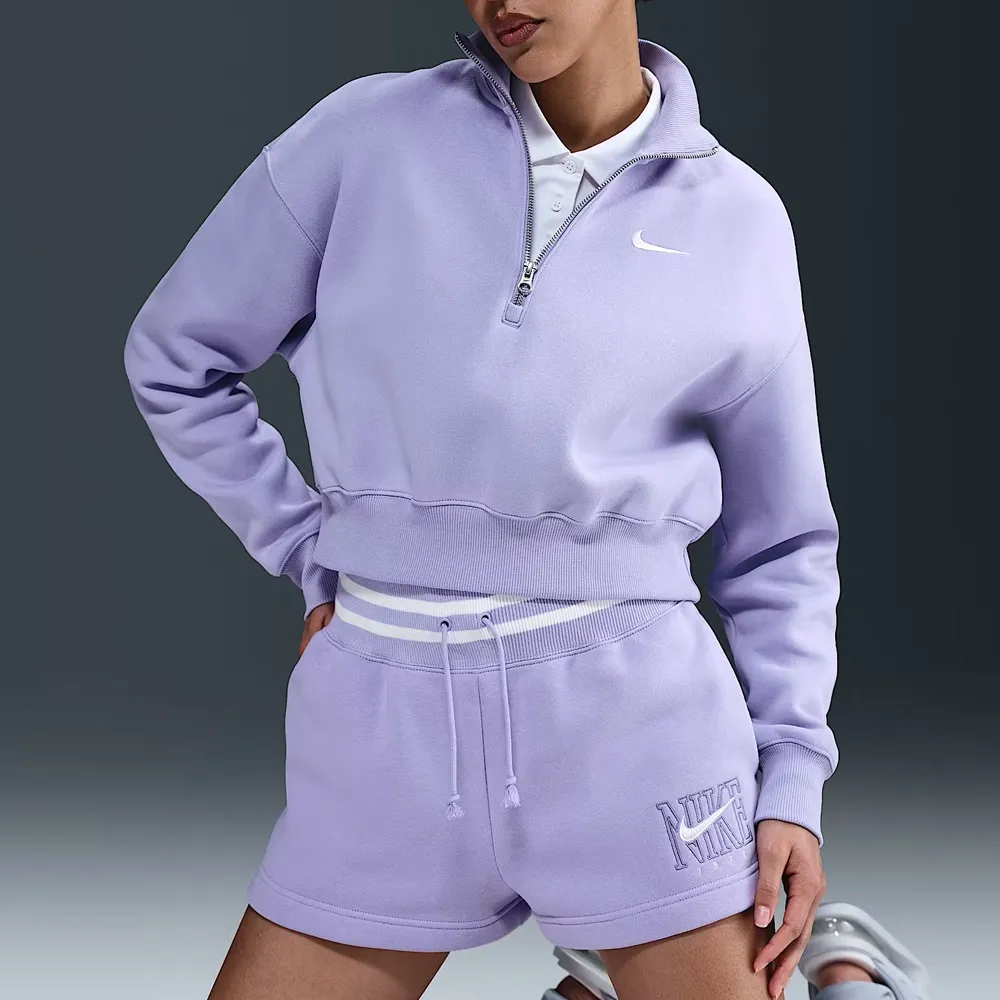 나이키 여성 피닉스 반집업 크롭 맨투맨 스웨트셔츠 라일락 | 상품 상세 | 크로켓