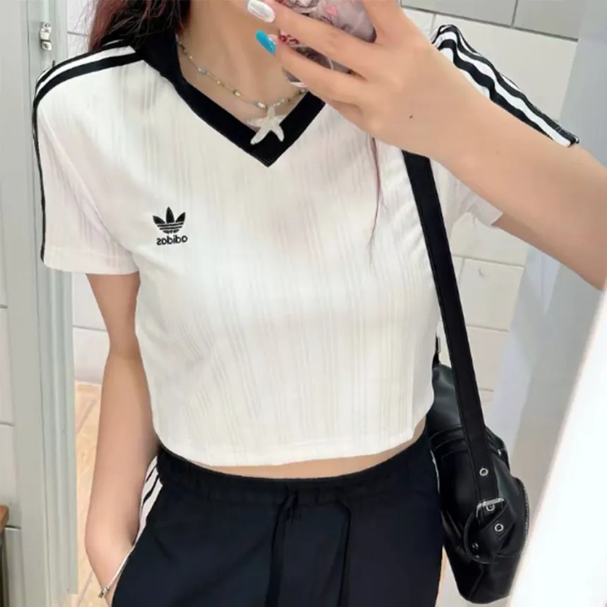 아디다스 여성 크롭 폴로 카라 반팔 티셔츠 화이트 JD2608 | 상품 상세 | 크로켓