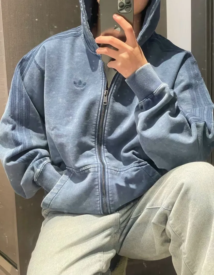 [무료배송]아디다스 오리지널 워싱 피그먼트 후드 집업 자켓 워시드 블루 KA6759 | 상품 상세 | 크로켓