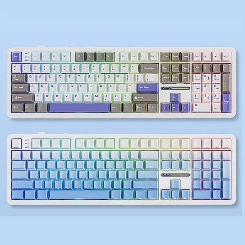 AULA F108 독거미 키보드 풀배열 아우라 커스텀 풀배열 핫스왑 기계식 키보드 3모드108키 4000mAh | 크로켓