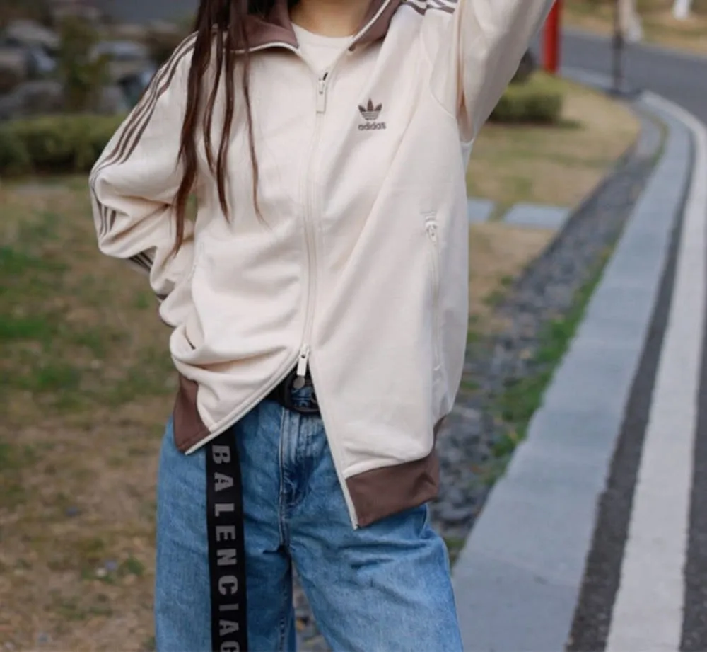 아디다스 아디컬러 베켄바우어 트랙탑 집업 져지 자켓 브라운 JP2522 | 크로켓