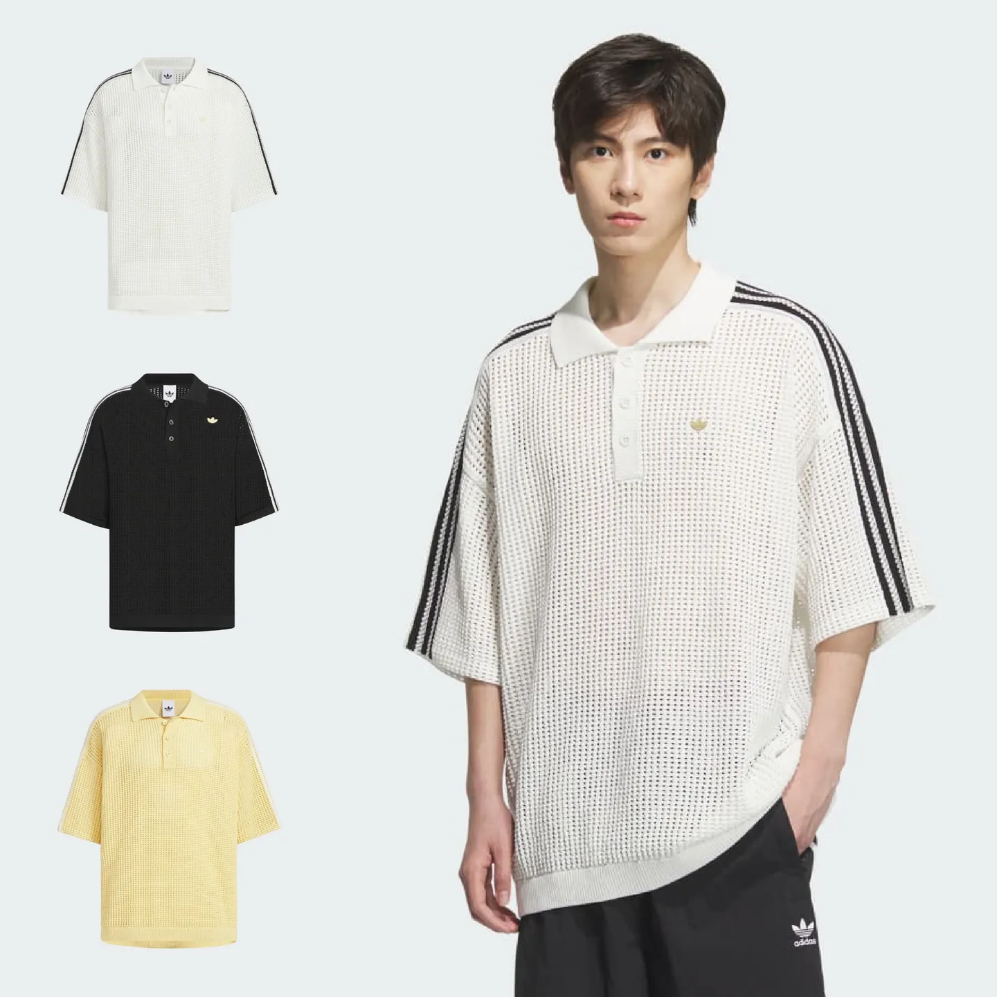 아디다스 오리지널 폴로 니트 화이트 블랙 옐로우 KF0403 KE5815 KE5814 | 크로켓