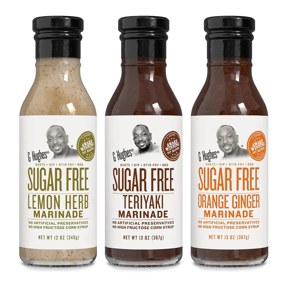 G Hughes 마리네이드 367g 3팩 3가지맛 (레몬허브/데리야끼/오렌지 진저) G Hughes Sugar Free, Assorted | 상품 상세 | 크로켓