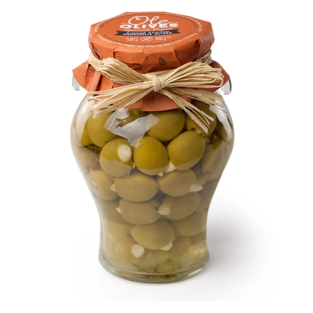 OLE OLIVE 올리브 580g 1팩 만잘리아 Manzanilla Olives Stuffed with Almonds | 크로켓