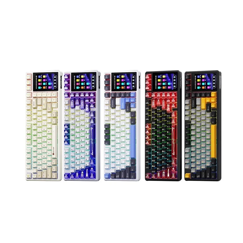 독거미 AULA L99 스마트 스크린 무선 기겍식 키보드 블루투스 IPS스크린 RGB GASKET구조 8000mAh게이밈 키보드 ...