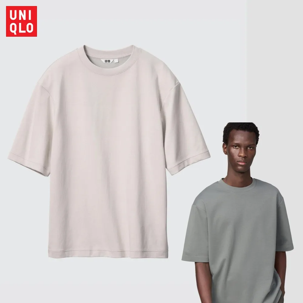 유니클로 에어리즘 면 크루넥 냉감 반팔 티셔츠 오버사이즈 크루넥 5부 소매 10컬러 475355 | 상품 상세 | 크로켓