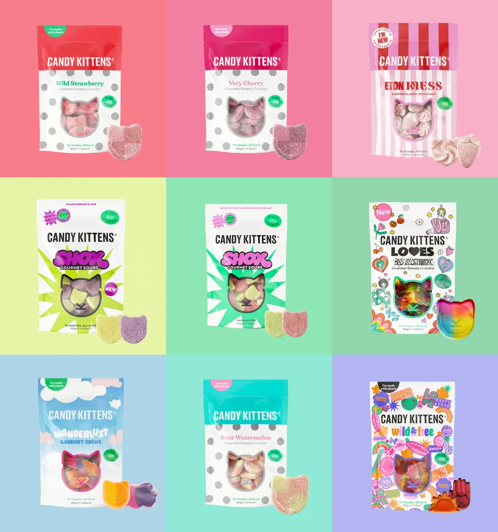 [SNS 인기간식] 영국 Candy Kittens 캔디 키튼스 비건 스웨덴 스웨디시 젤리 140g 9종 [첼시노즈 합배송 ...