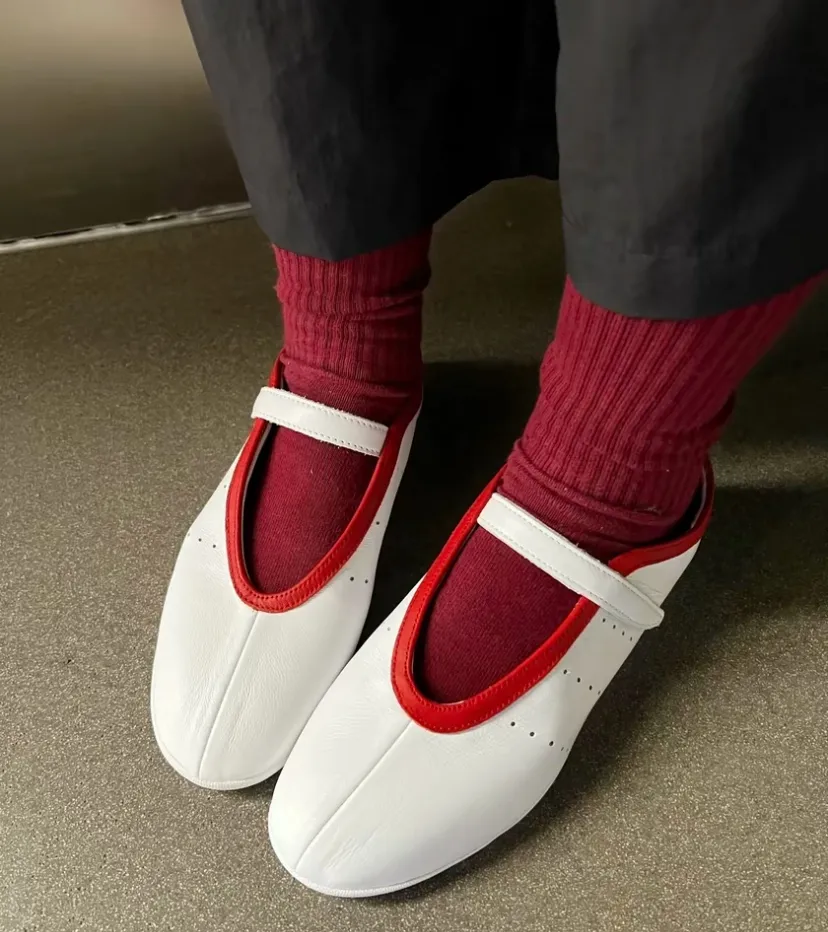 아디다스 W OG STAN SMITH LO 발레 메리제인 화이트 레드 JQ6940 | 크로켓