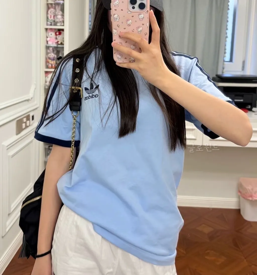 아디다스 아디컬러 3S 스트라이프 반팔 티셔츠 스카이 블루 JN7018 | 상품 상세 | 크로켓