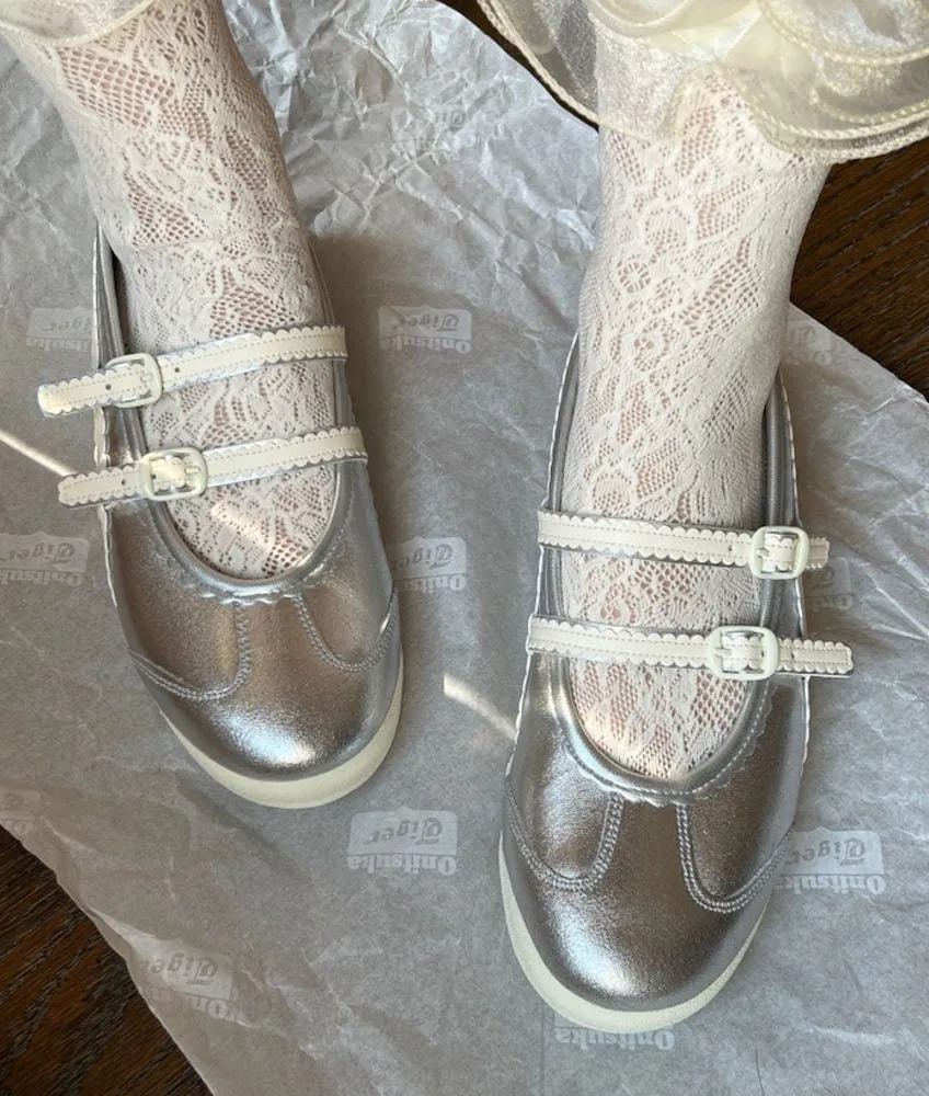 오니츠카 타이거 멕시코 66 TGRS 여성 메리제인 스니커즈 실버 1182A660-020 | 크로켓