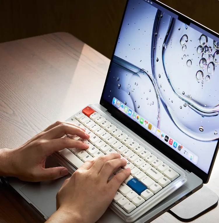 MelGeek O2 무선 왜축 기계식 게이밍 키보드 노트북 Mac 겸용 휴대용키보드 신상[카이화오렌지축] | 크로켓