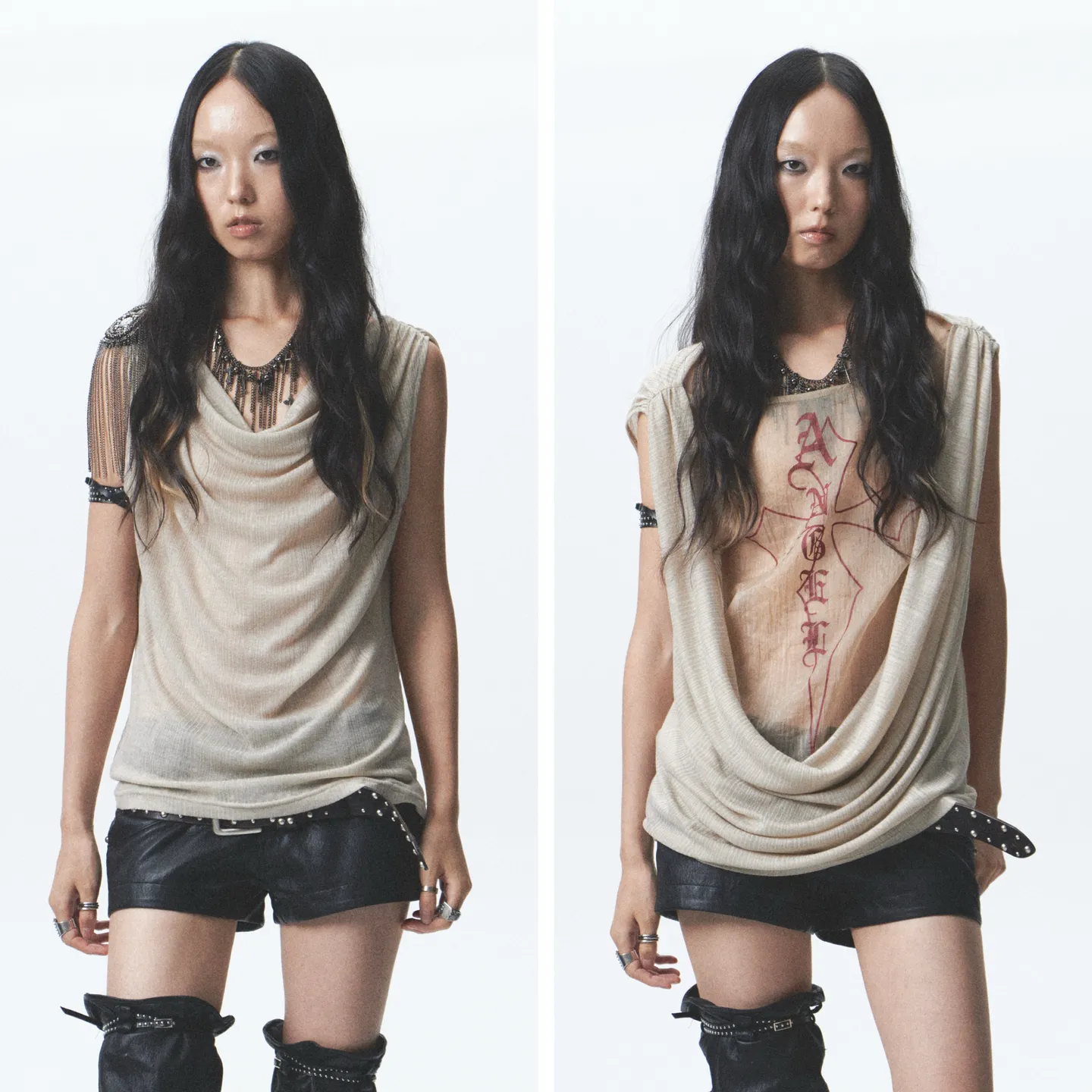 NONAME SPACE 티셔츠 루즈핏 리버시블 프린트 베스트 나시탑 | 상품 상세 | 크로켓