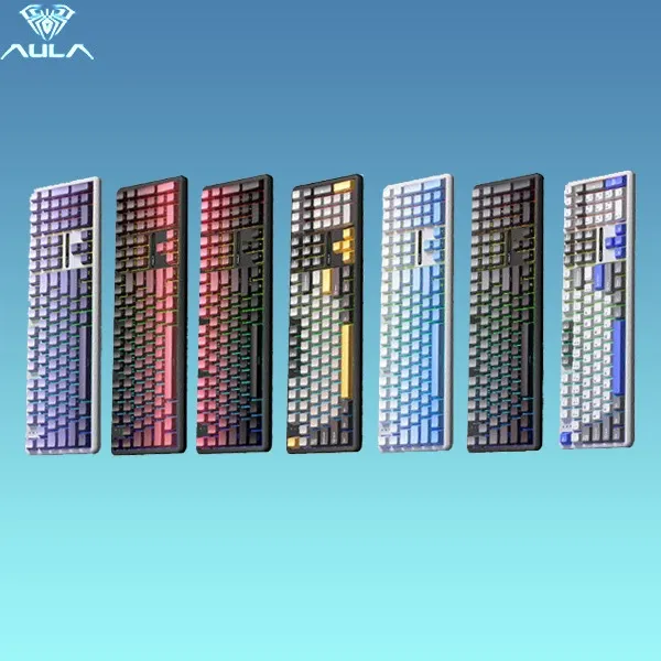 【풍령축/카라멜라떼축】독거미 AULA F108 PRO 무선 기계식 게이밍 키보드 3모드 Gasket구조 RGB램프 108키 시즌 ...