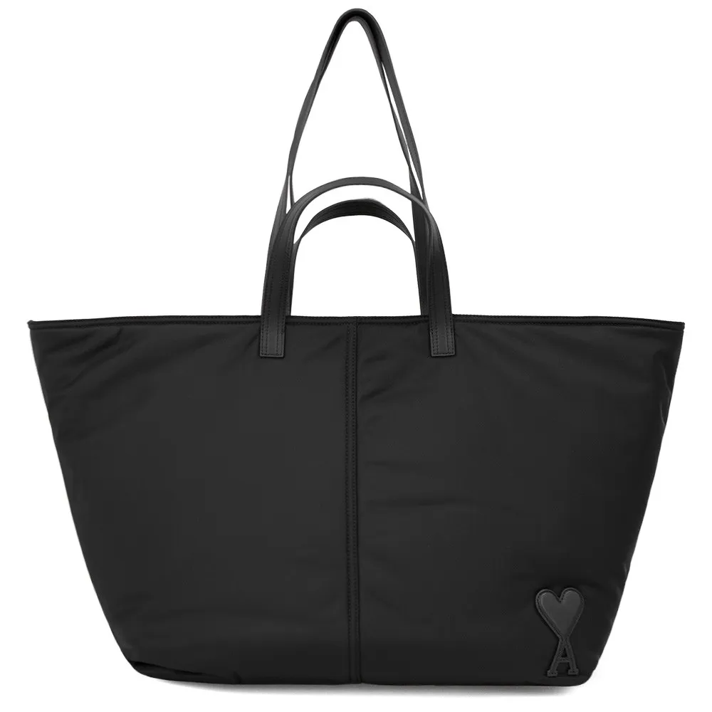 Army Heart Logo Padded Nylon Canvas Marcel Black Shopper Bag ULL709 ...