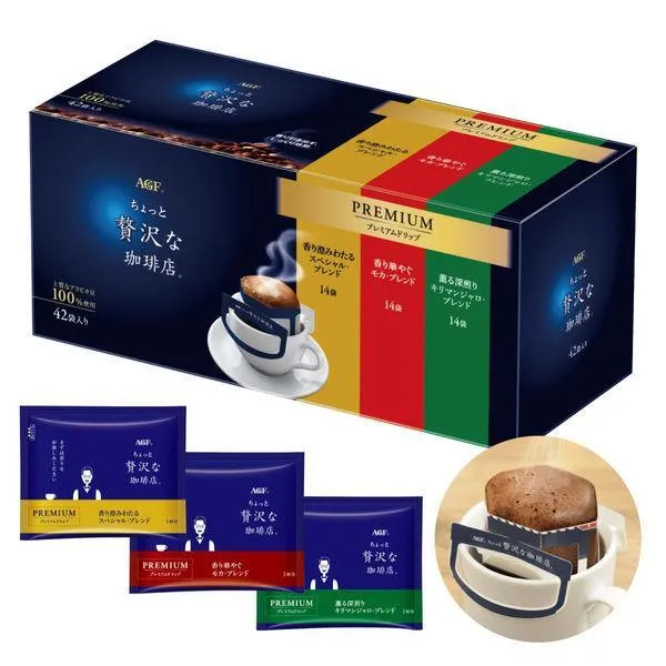 아지노모토AGF 약간 고급스러운 커피점 프리미엄 드립커피 어소트 42봉입 일본커피 일본드립커피 일본인스턴트커피 | 크로켓