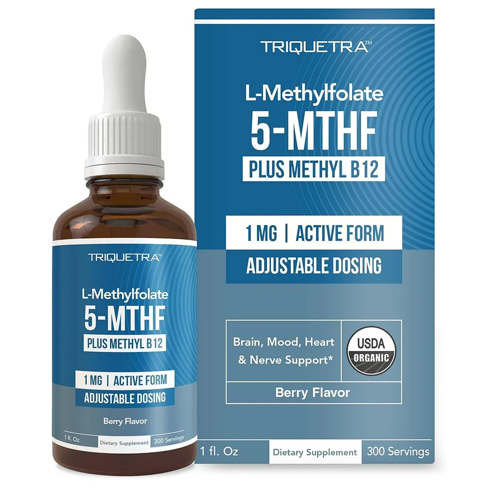Triquetra 5-MTHF 30ml 1팩 베리 Organic Methyl Folate 1000 mcg + Methyl B12 ...