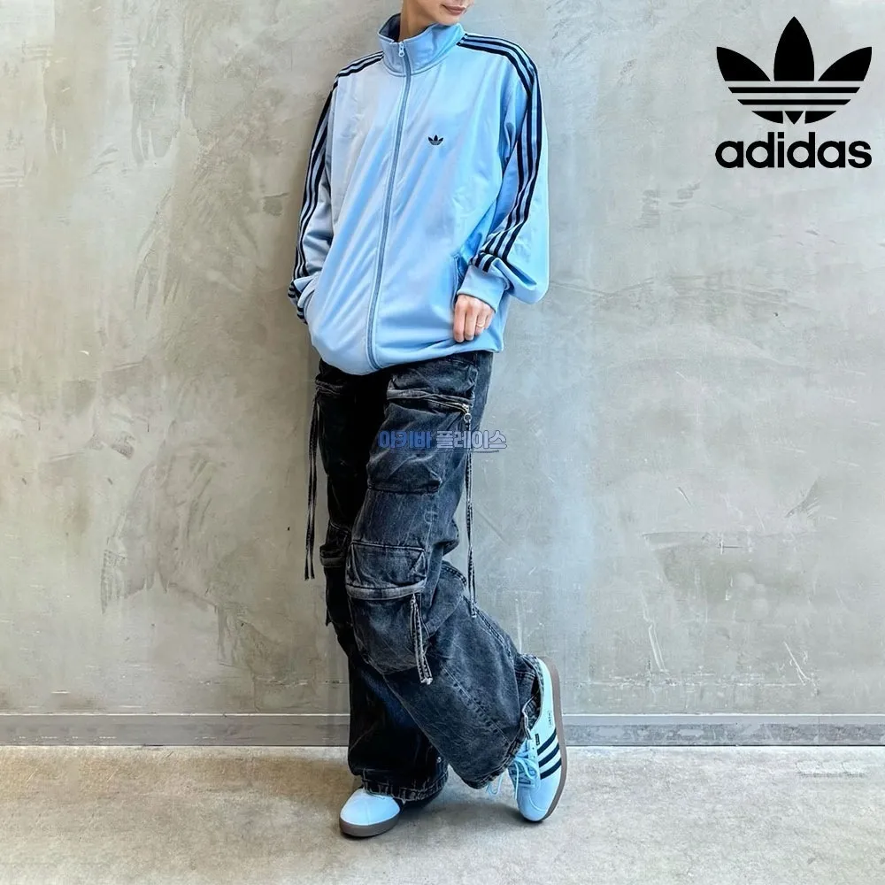 아디다스 오리지널 베켄바우어 BB 트랙 탑 져지 트레이닝 자켓 스카이 블루 IK9150 | 크로켓