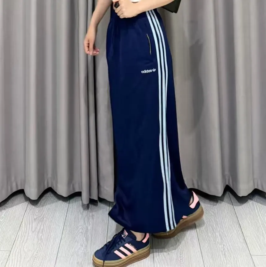 아디다스 여성 스포티 맥시 롱 스커트 치마 블루 IX3538 | 크로켓