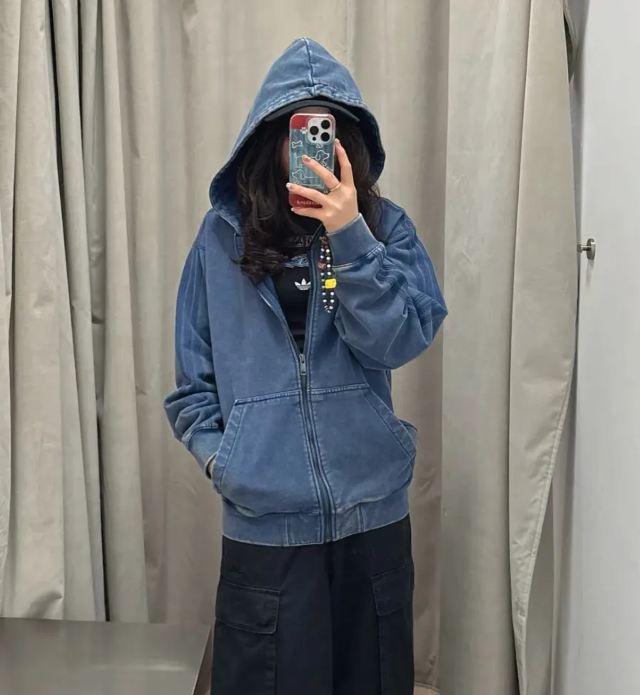 아디다스 오리지널 워싱 피그먼트 후디 후드 집업 자켓 KA6759 | 크로켓