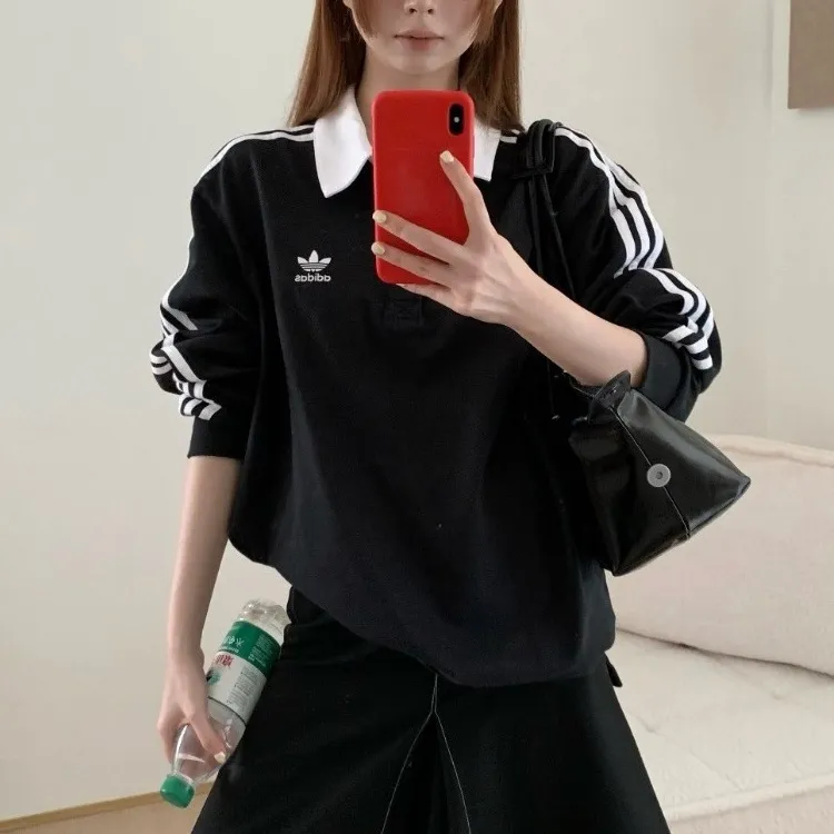 아디다스 오리지널 럭비 폴로 삼선 카라 긴팔 티셔츠 롱슬리브 블랙 화이트 IZ4806 IZ2459 | 크로켓