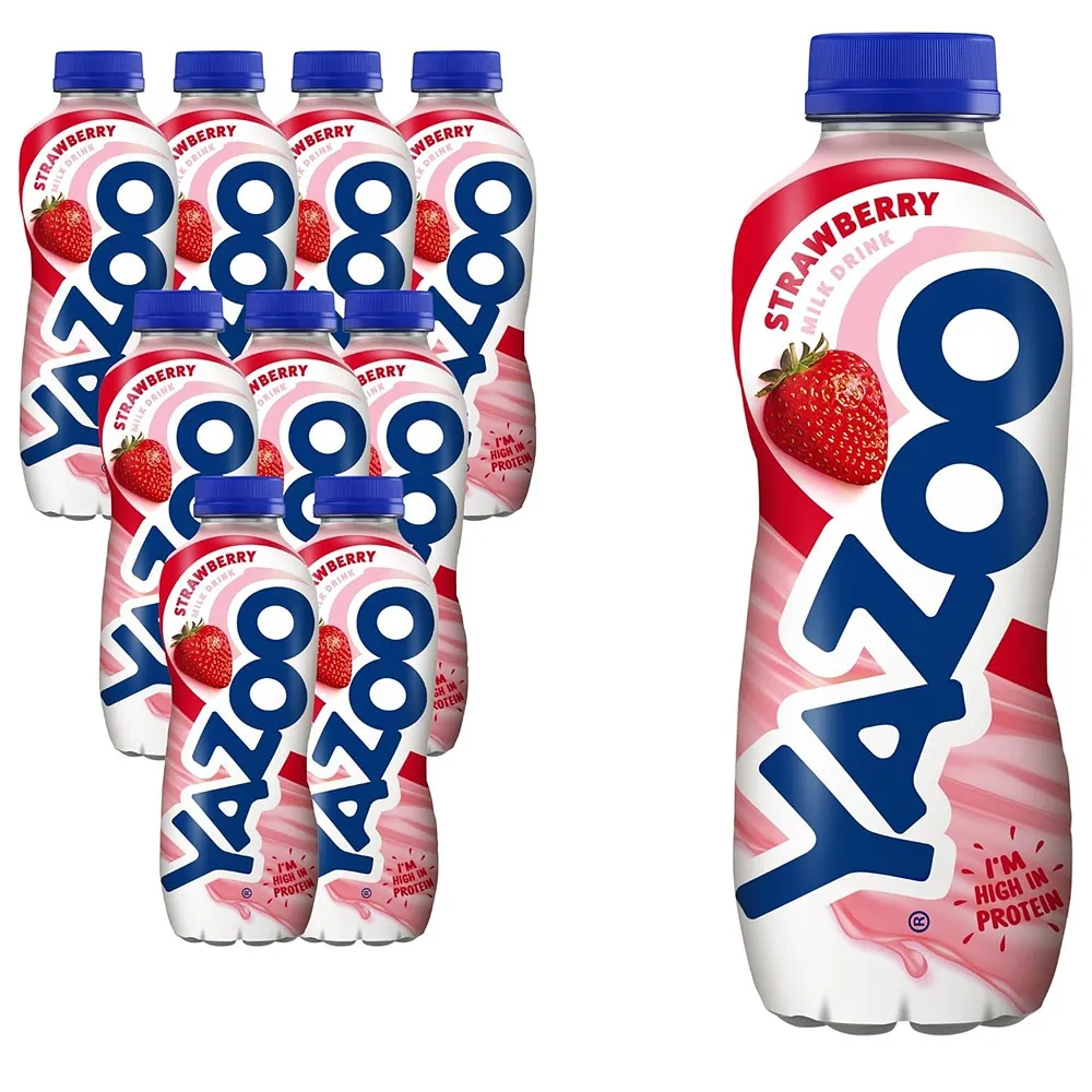 YAZOO 밀크쉐이크 400ml 10팩 스트로베리 YAZOO Strawberry Milkshake Milk Drink, High ...