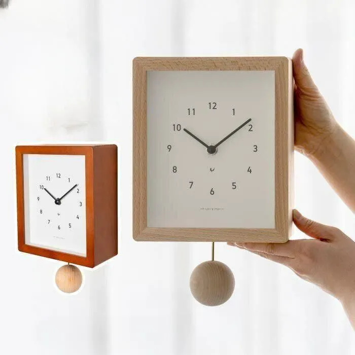 Chambre 샹브루 우드 진자 벽시계 일본 추시계 Blanc CLOCK 2color | 크로켓