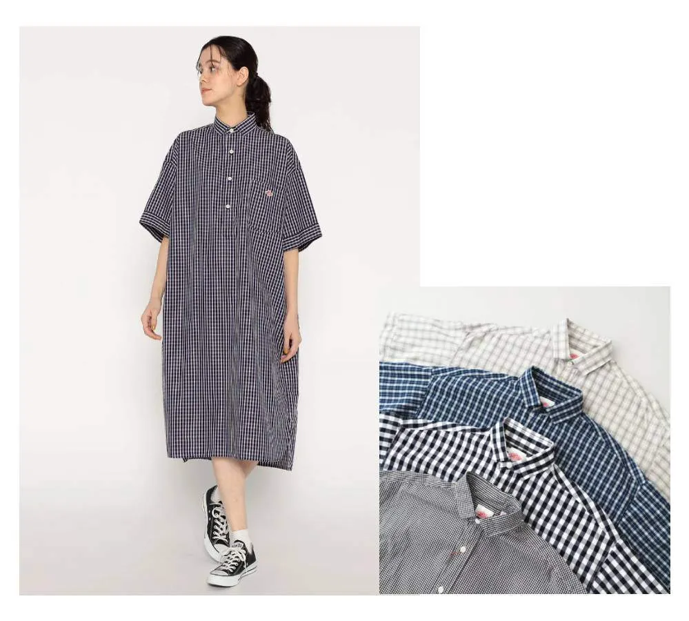 단톤 코튼 포플린 풀오버 플레이드 체크 깅업 반팔 셔츠 드레스 4컬러 JD-3655 CPP | 상품 상세 | 크로켓