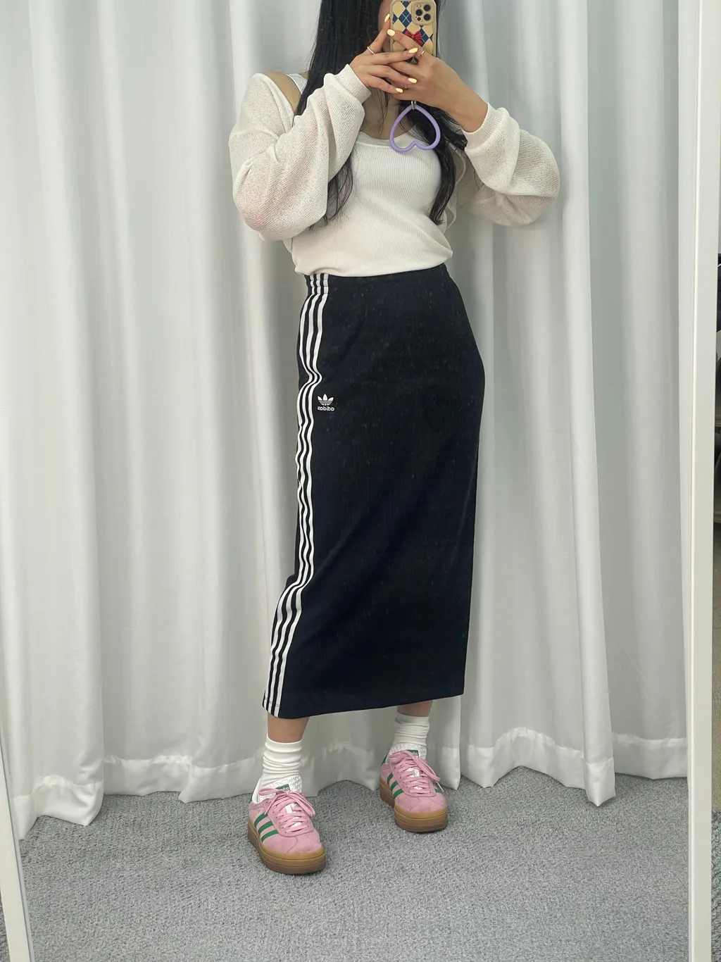 [아디다스] 아디컬러 니트 스커트 여성 치마 스포츠 롱스커트 IY7279 IY7280 | 크로켓